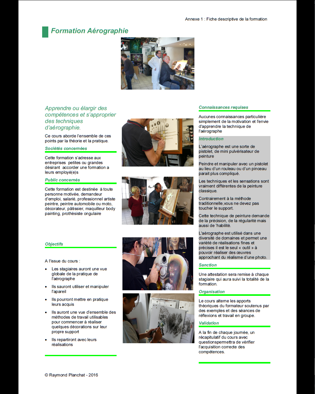 Fiche descriptive de la formation aérographie – Raymond Planchat ...